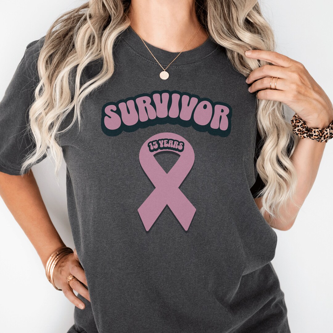 Survivor 15 Years Breast Cancer Awareness Comfort Colors Tshirt ...