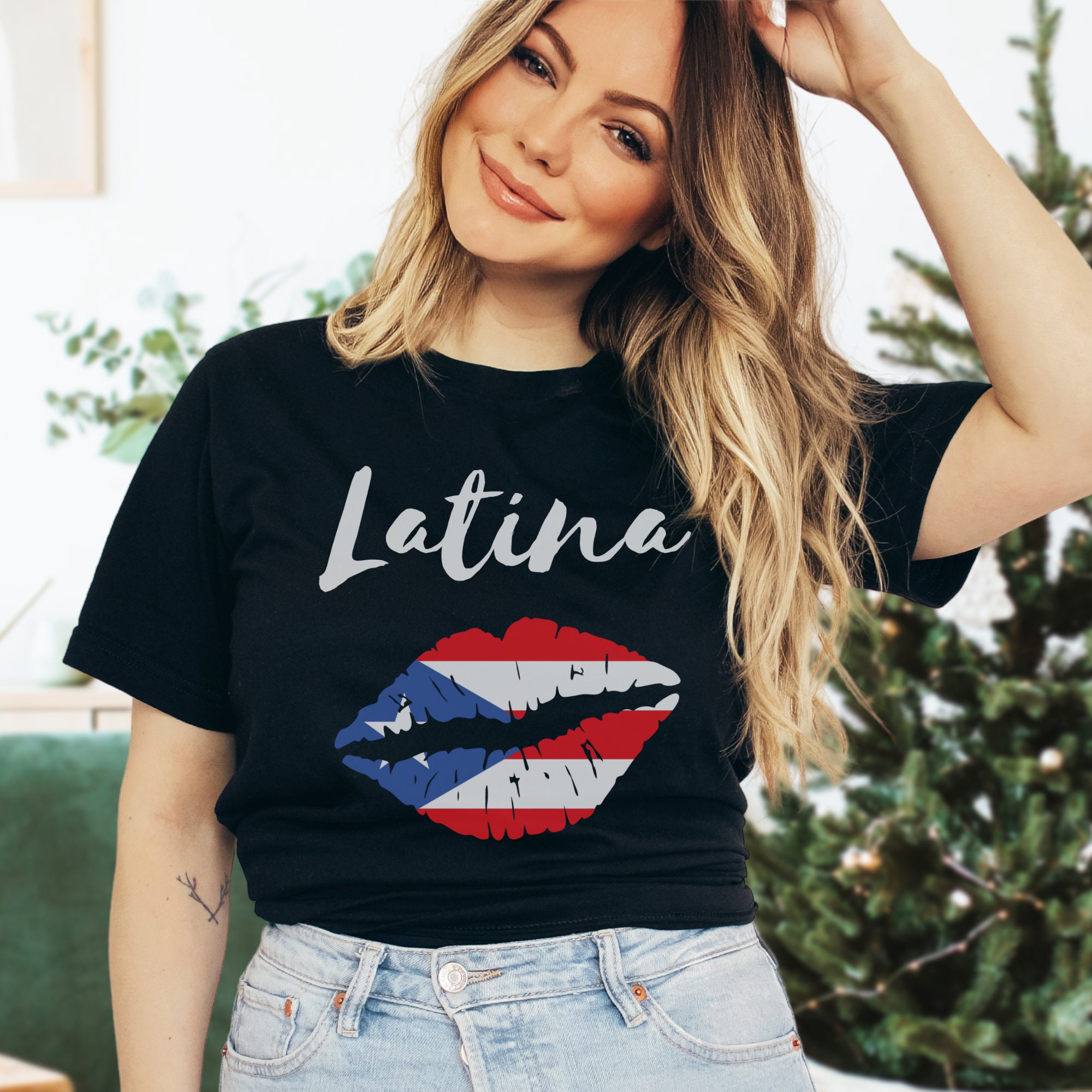 Latina T Shirt Latina Puerto Rican Flag Kiss Shirt Gift Shirt - Etsy