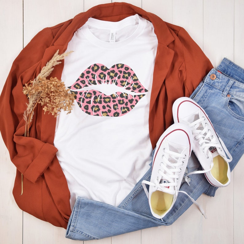 Leopard Print Lips Shirt Leopard Lips Tee Leopard Print Lip T-shirt ...
