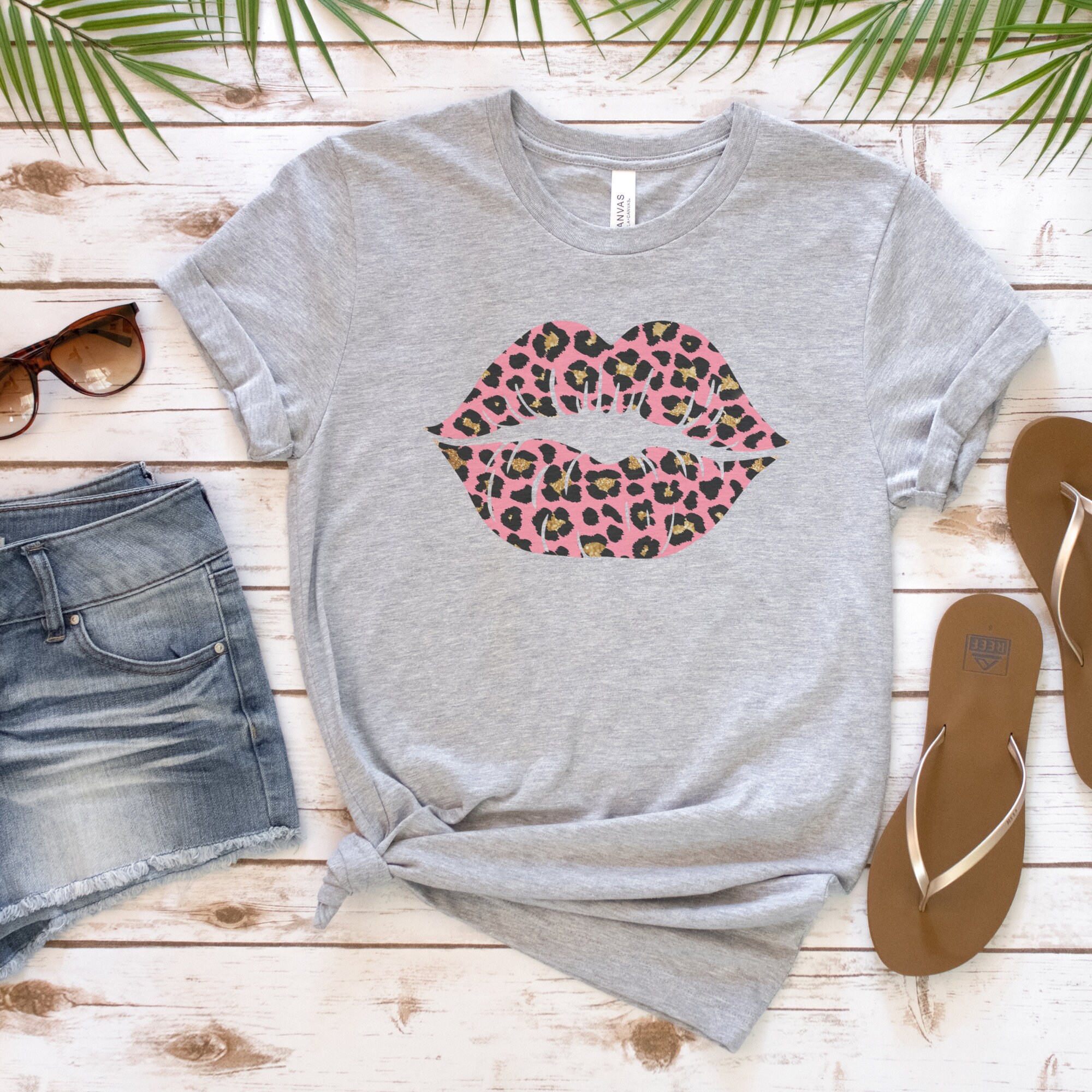 Leopard Print Lips Shirt Leopard Lips Tee Leopard Print Lip T-shirt ...