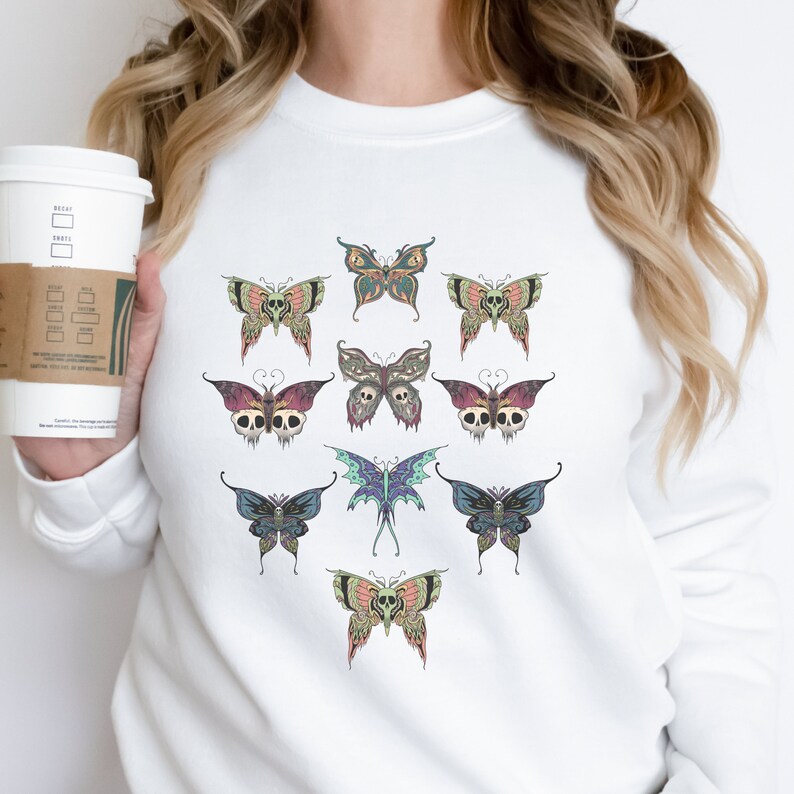 Goblincore Butterfly Skulls Sweatshirt Fairycore Gift for Her ...