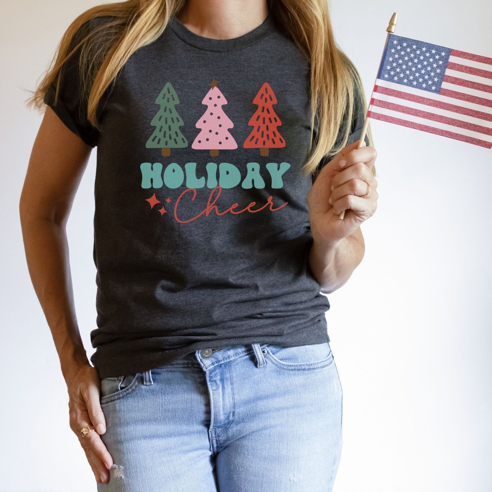 Christmas Trees Shirt, Holiday Christmas Tree Shirt, Holiday Cheer T ...