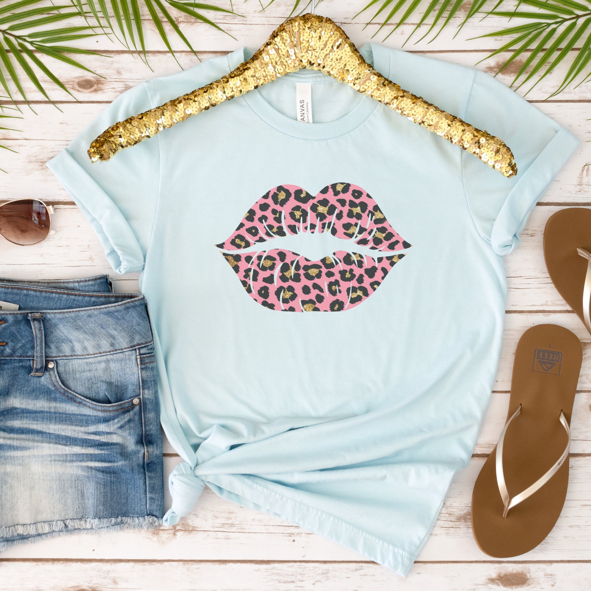 Leopard Print Lips Shirt Leopard Lips Tee Leopard Print Lip T-shirt ...