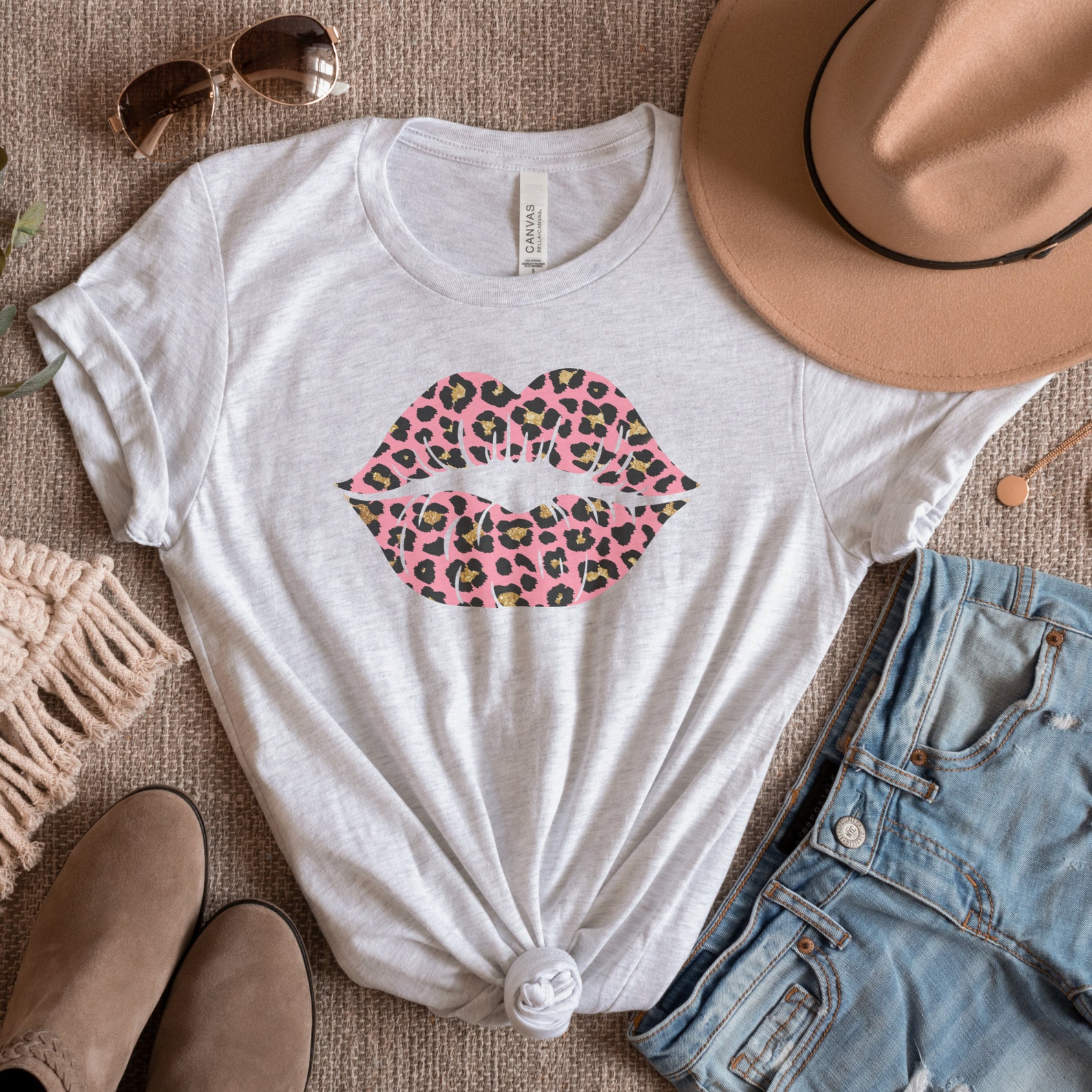 Leopard Print Lips Shirt Leopard Lips Tee Leopard Print Lip T-shirt ...