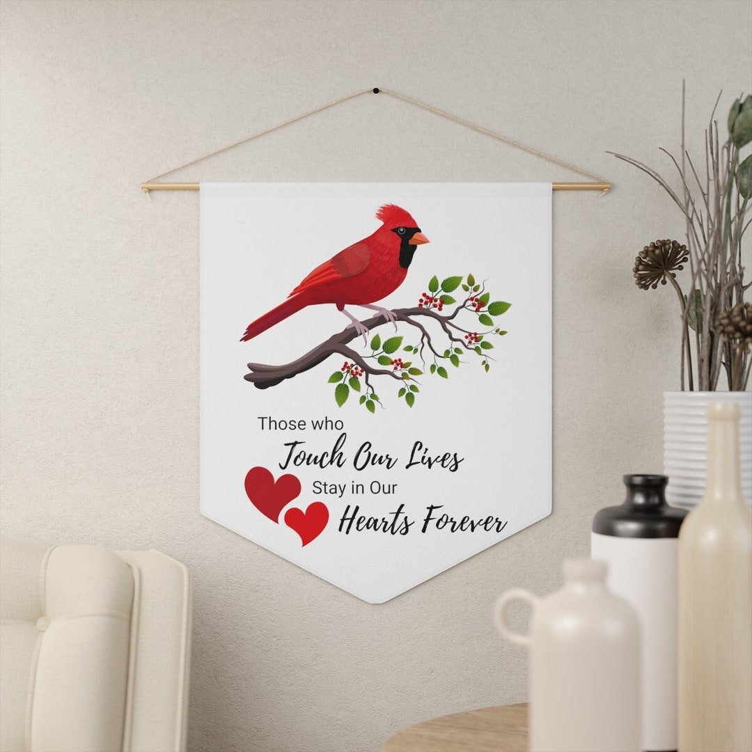 Cardinal Memorial Canvas Banner Red Cardinal Bird Memorial - Etsy