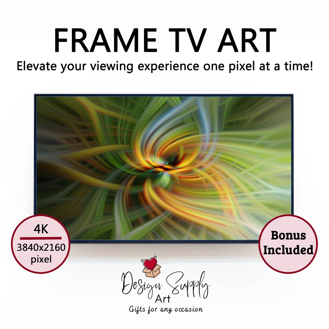 Frame Tv Art 4k, Modern Colorful Abstract Digital Tv Art, Vibrant Green ...