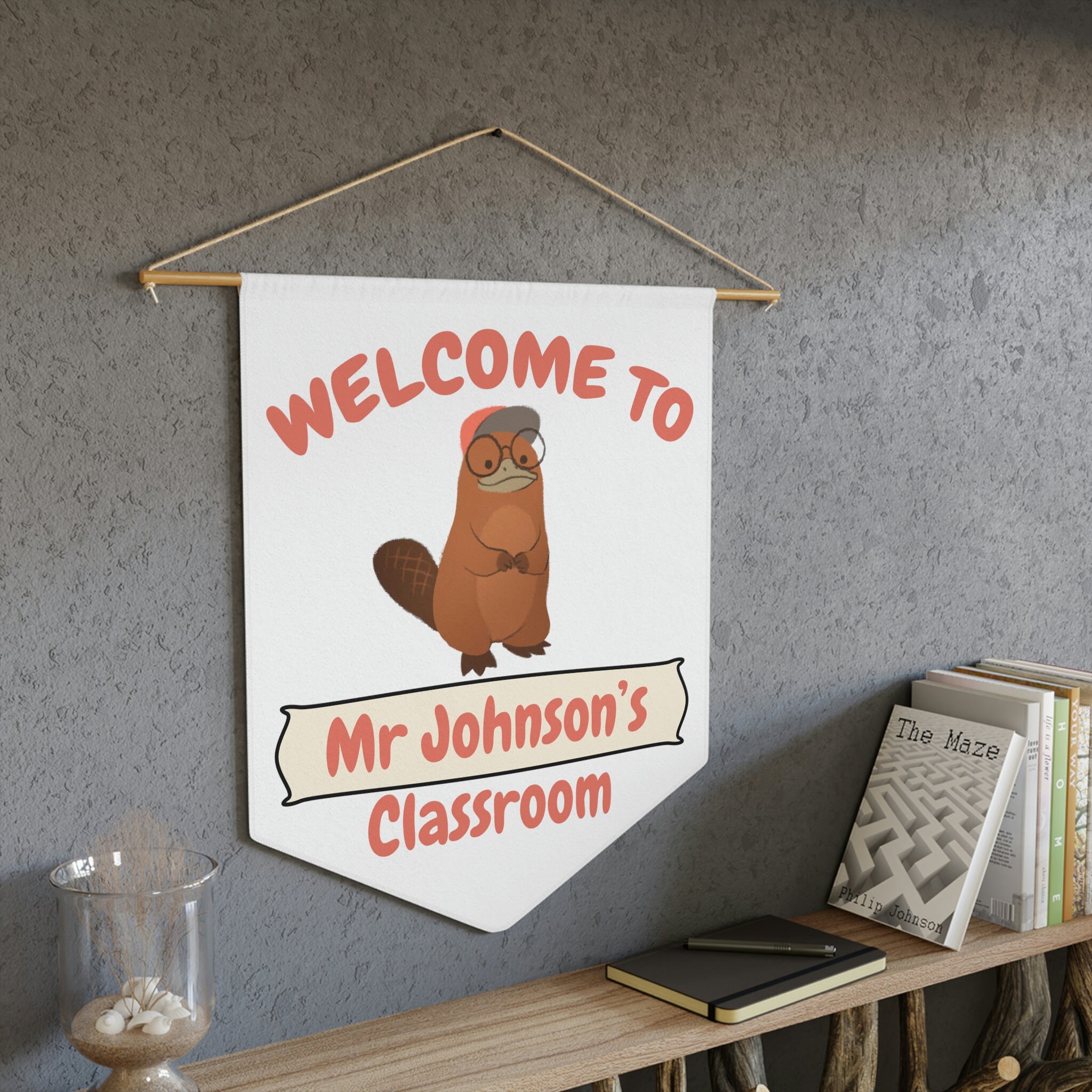 Male Teacher Name Banner, Personalized Classroom Door Sign, Custom ...