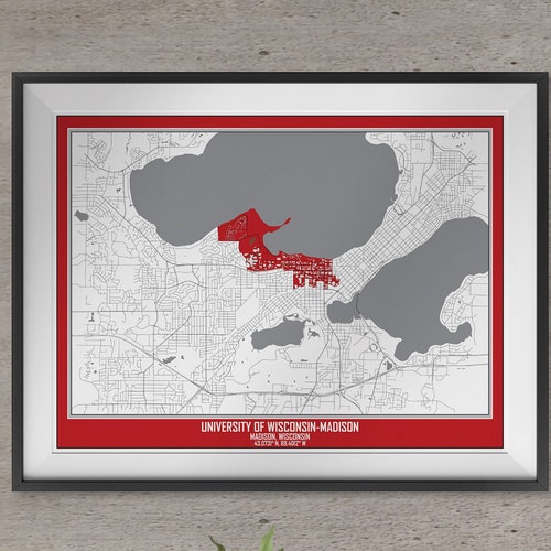 University of Wisconsin® Madison Campus Art Map Print - Etsy