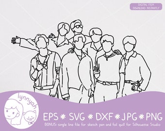 Bts V Line Art - Etsy