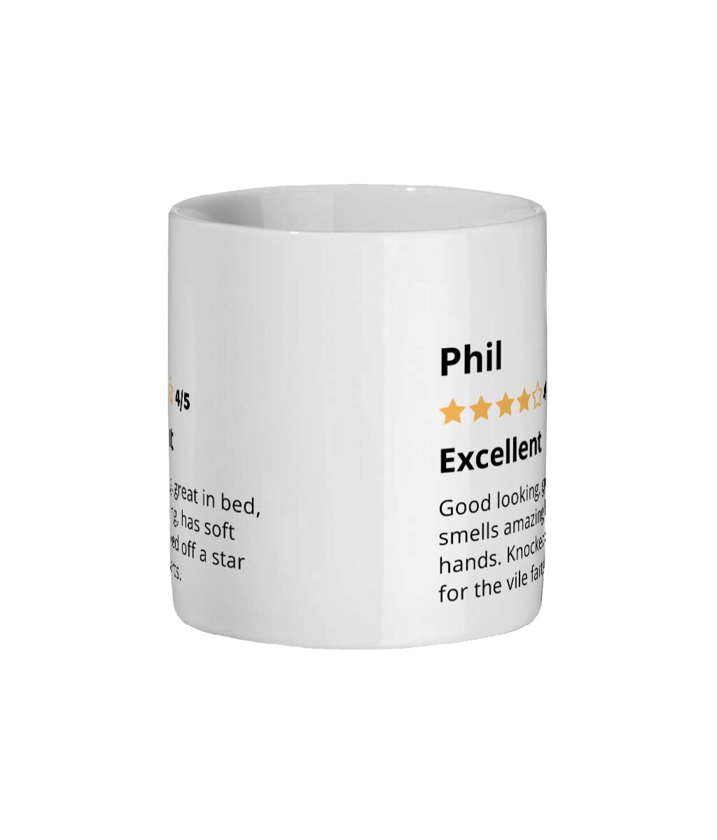 Star Rating Review Funny Personalised Mug. Boyfriend. Husband ...
