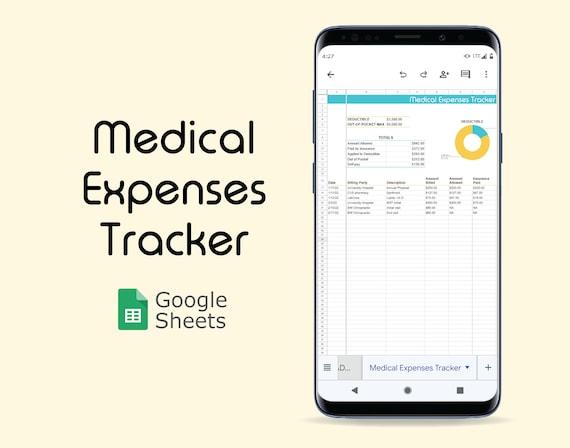 Medical Expenses Tracker Digital Minimalist Spreadsheet | Etsy