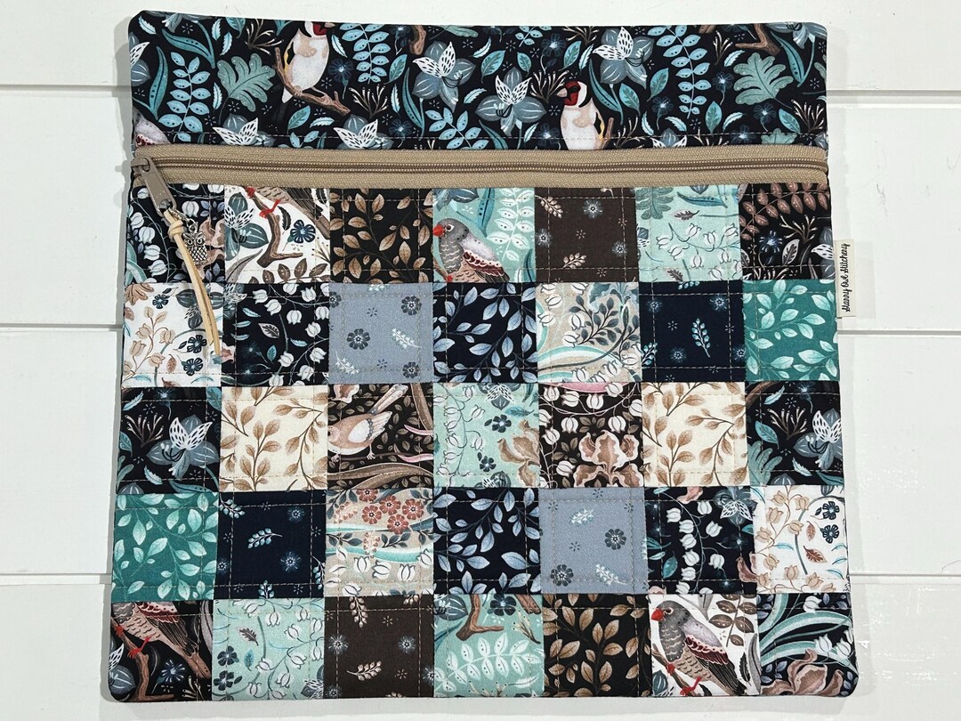 Feathers and Flora Patchwork Project Bag khaki - Etsy