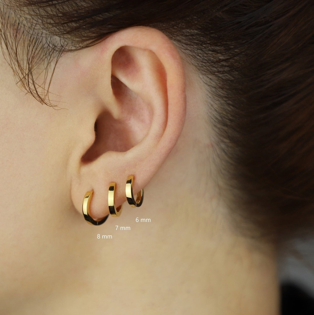Huggie Hoop Earrings, Small Gold Hoop Earring, Sterling Silver Hoop ...