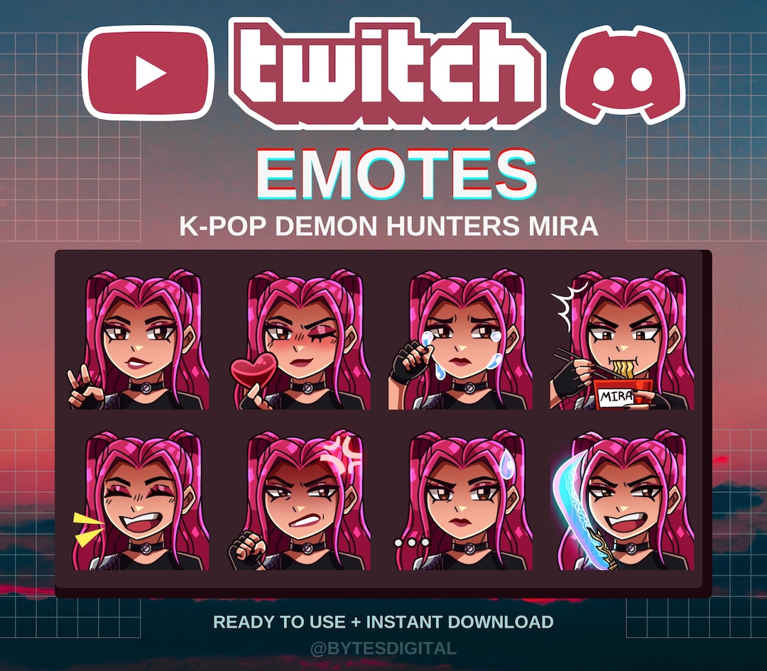 Mira Kpop Demon Hunter Emotes | Premade | Twitch | Discord | Youtube ...