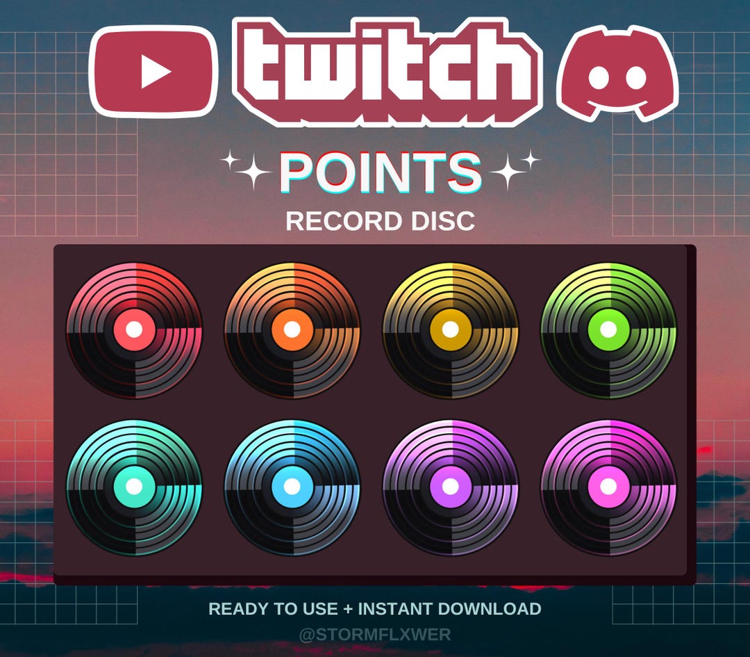 Record Disc Channel Points | Badges | Premade | Twitch | Discord ...
