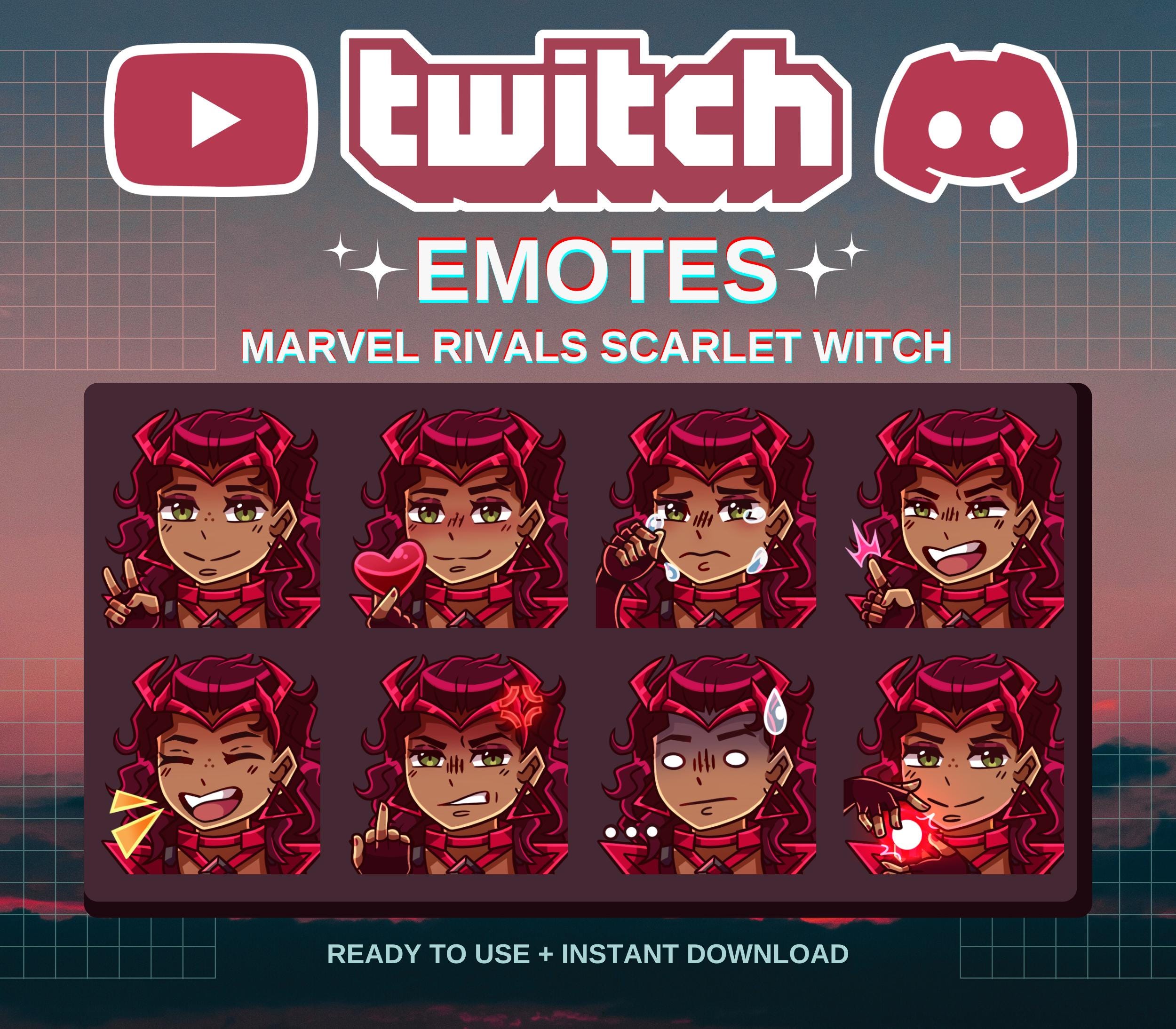 Scarlet Witch Marvel Rivals Emotes | Premade | Twitch | Discord ...