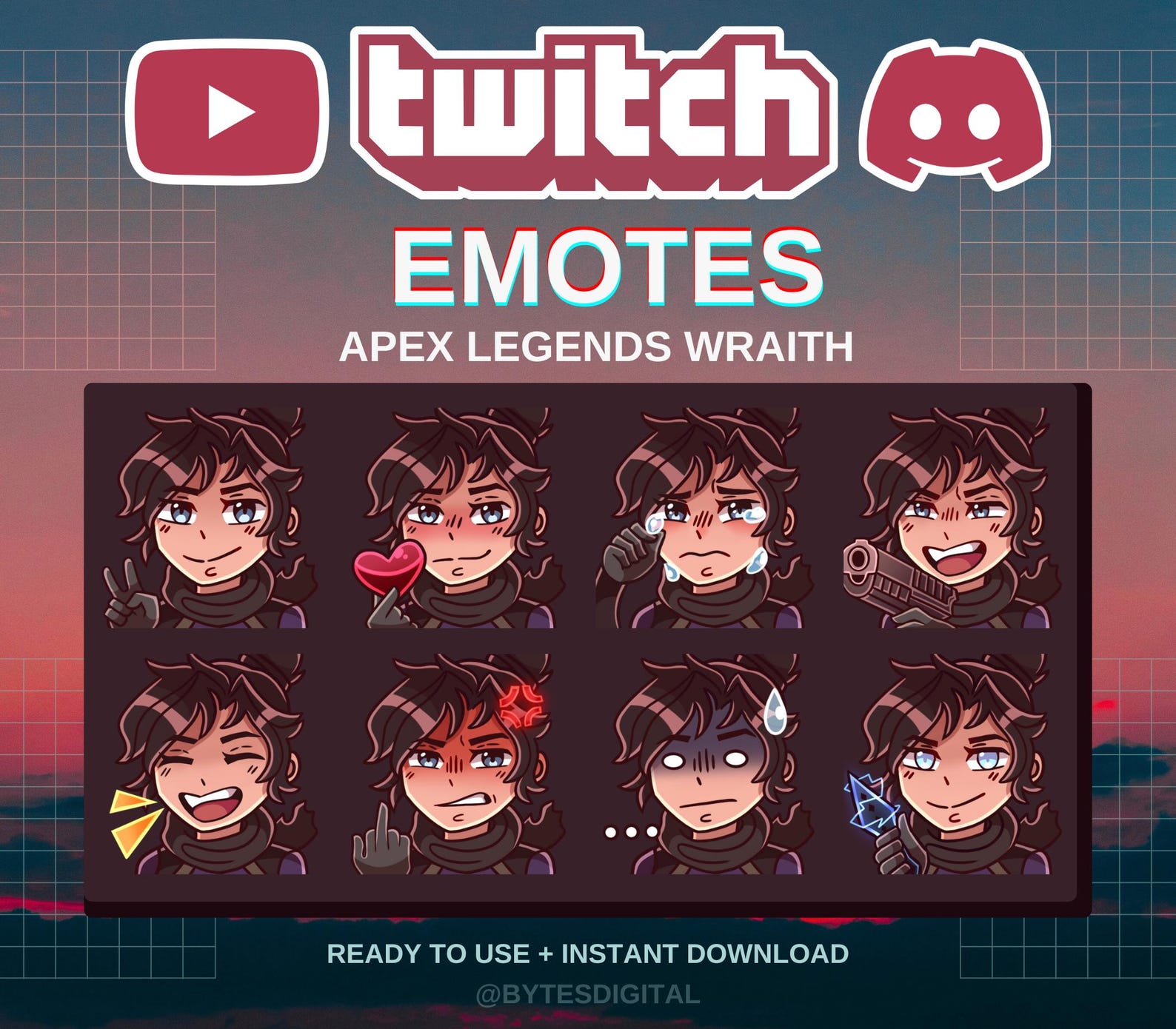 Wraith Apex Legends Emotes | Premade | Twitch | Discord | Youtube ...