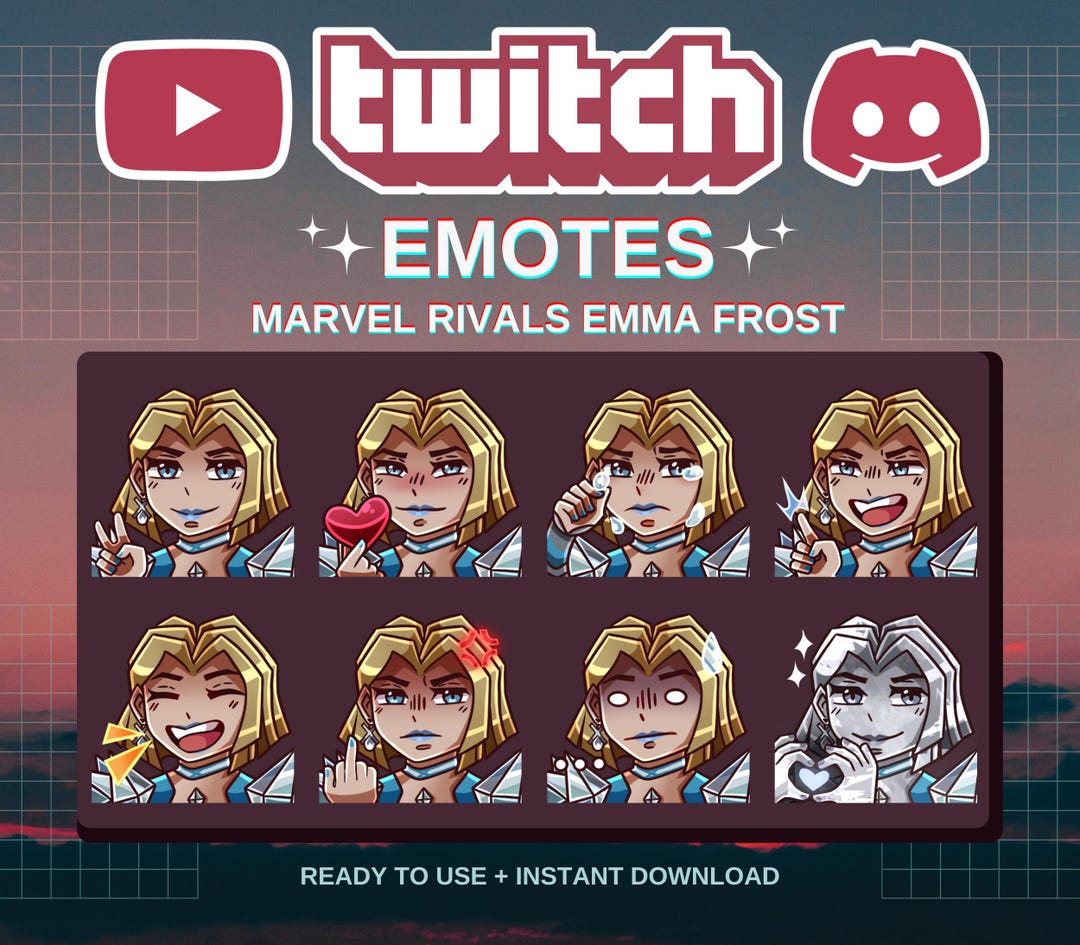 Emma Frost Marvel Rivals Emotes | Premade | Twitch | Discord | Youtube ...