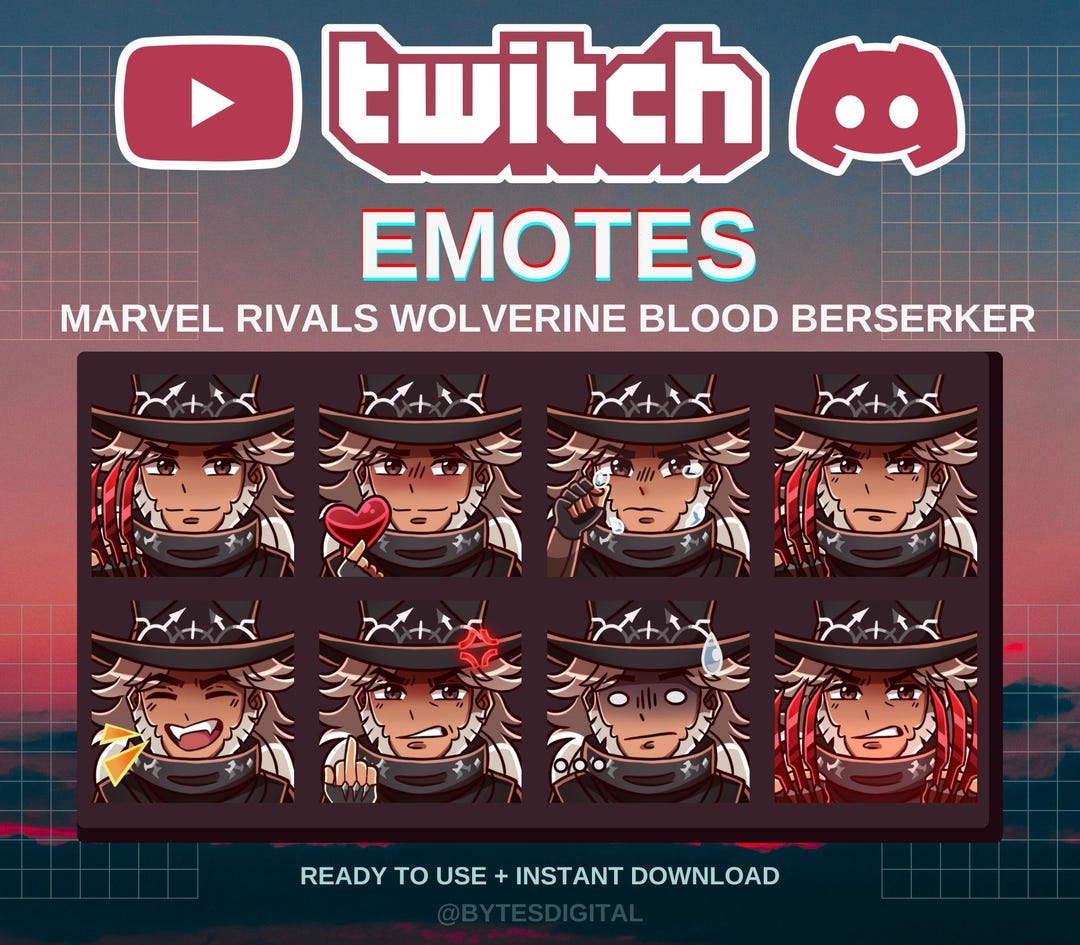 Wolverine Blood Berserker Marvel Rivals Emotes | Premade | Twitch ...