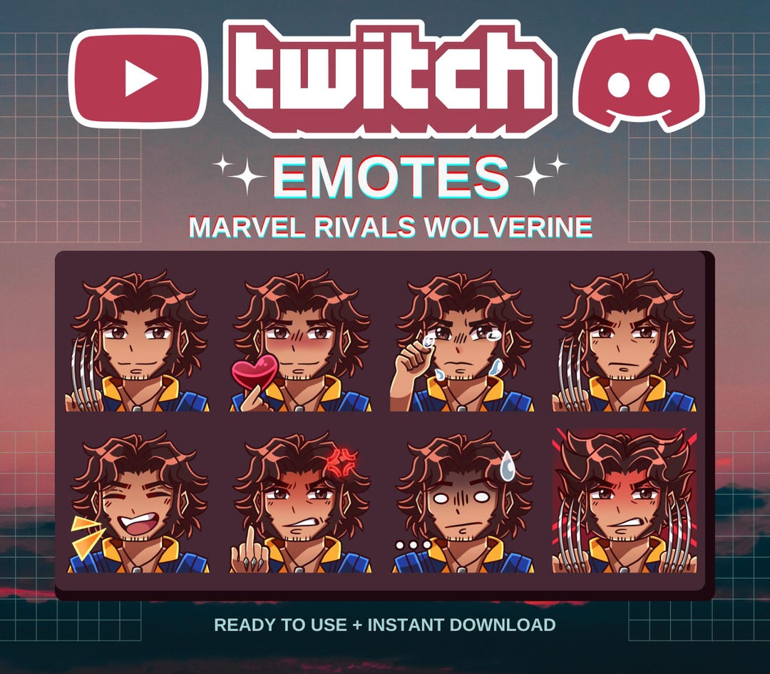 Wolverine Marvel Rivals Emotes | Premade | Twitch | Discord | Youtube ...