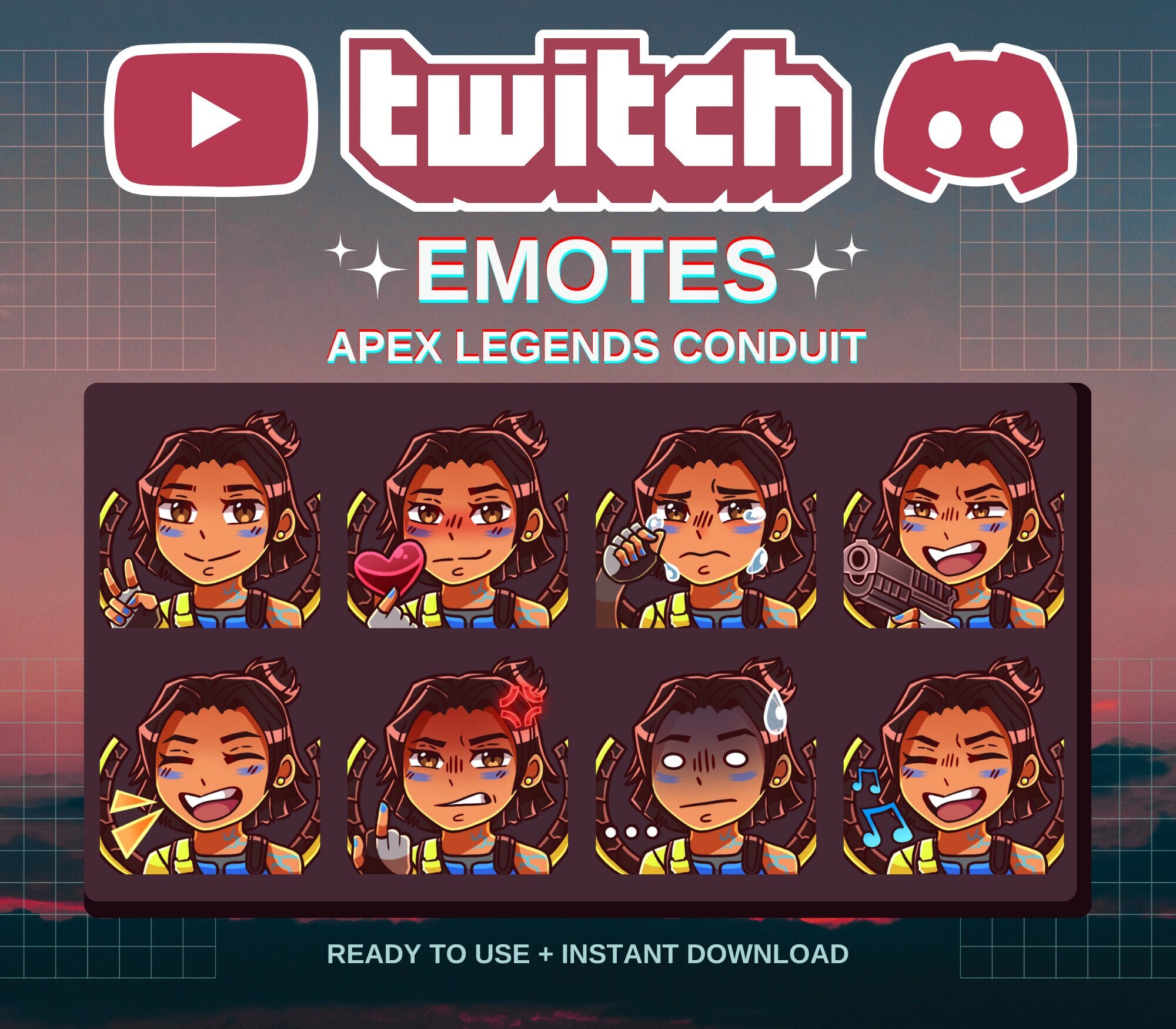Conduit Apex Legends Emotes Premade Twitch Discord Youtube Streamers - Etsy