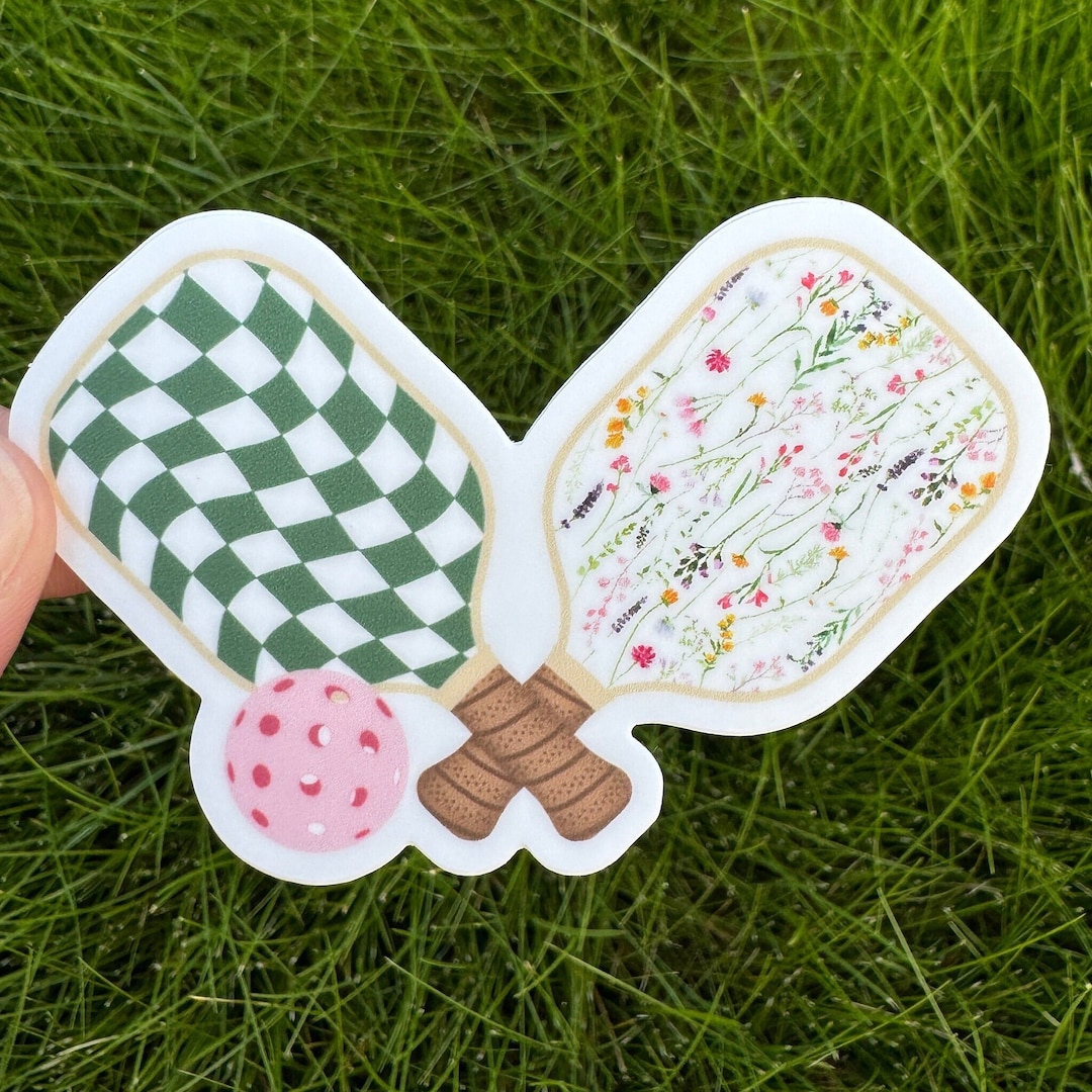 Pickleball Sticker | Pickleball Paddles | Sports | Floral | Waterproof ...