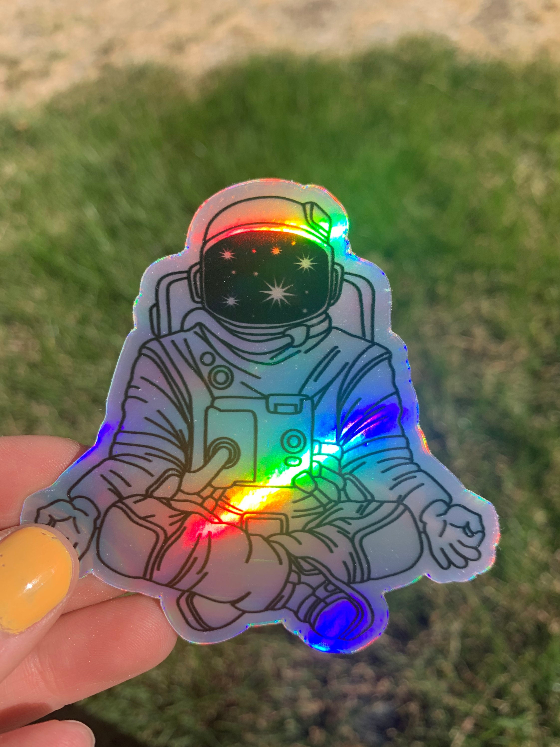 Holographic Astronaut Sticker Space-water Resistant Sticker Holographic ...