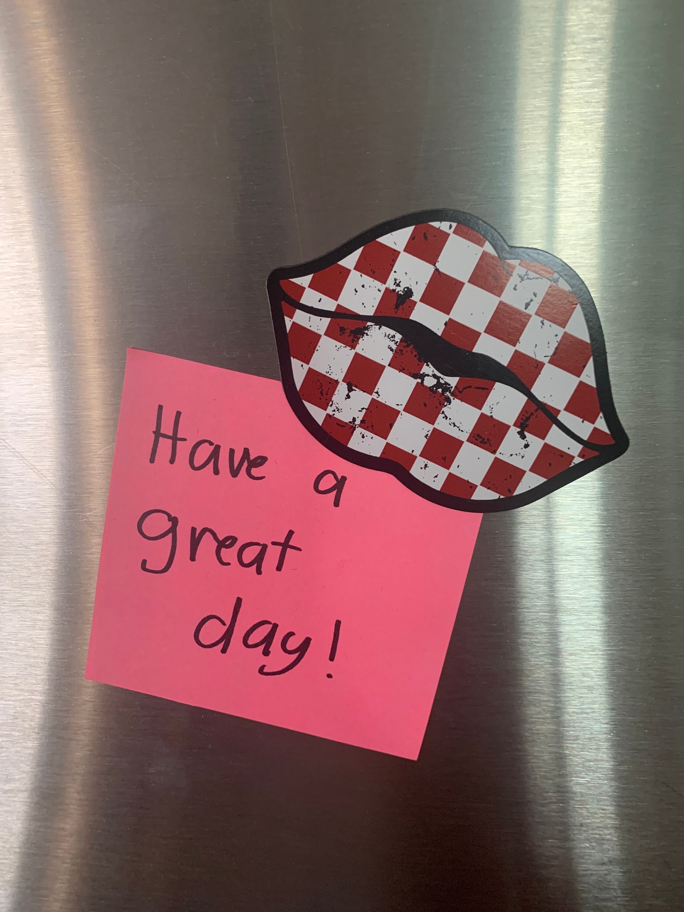 Checkered Lips Magnet Checkered Lips Refrigerator Magnet - Etsy