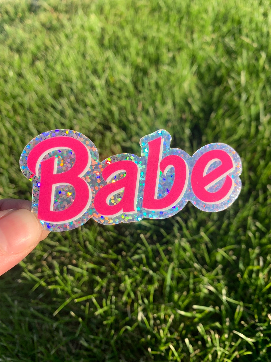 Glitter Babe Sticker Waterproof Holo Glitter Sticker - Etsy