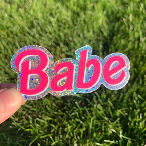 Glitter Babe Sticker Waterproof Holo Glitter Sticker - Etsy