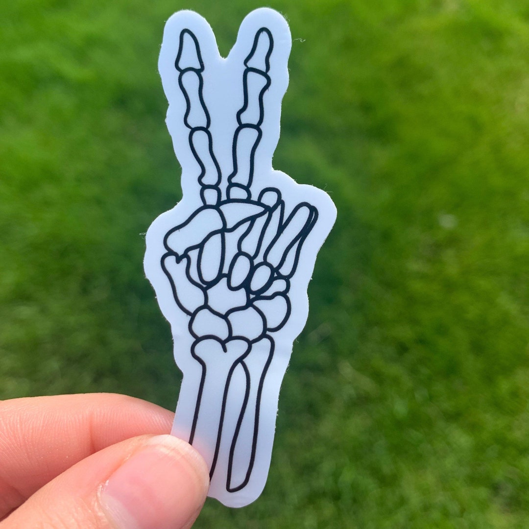 Skeleton Hand Sticker- Waterproof Sticker- Halloween Skelton - Etsy