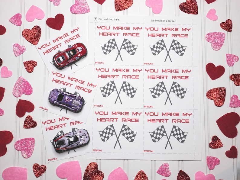 PRINT YOUR OWN You Make My Heart Race Valentine's Day Digital Download ...