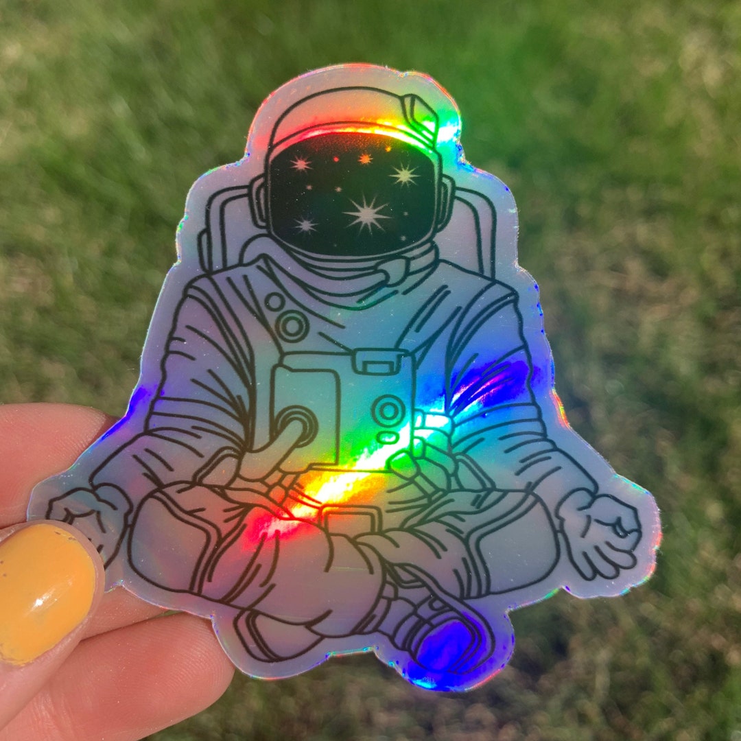 Holographic Astronaut Sticker- Space-water Resistant Sticker ...