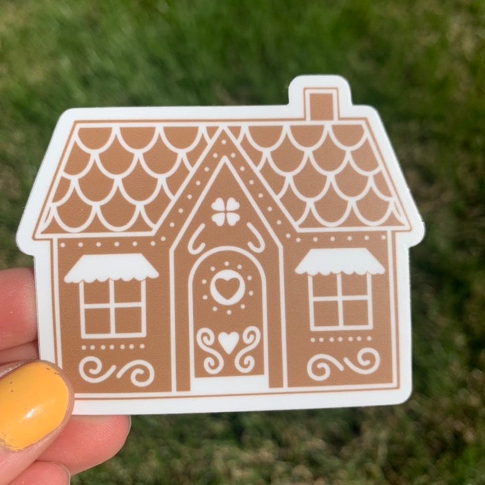 Gingerbread House Sticker - Waterproof Sticker- Christmas- Gingerbread ...