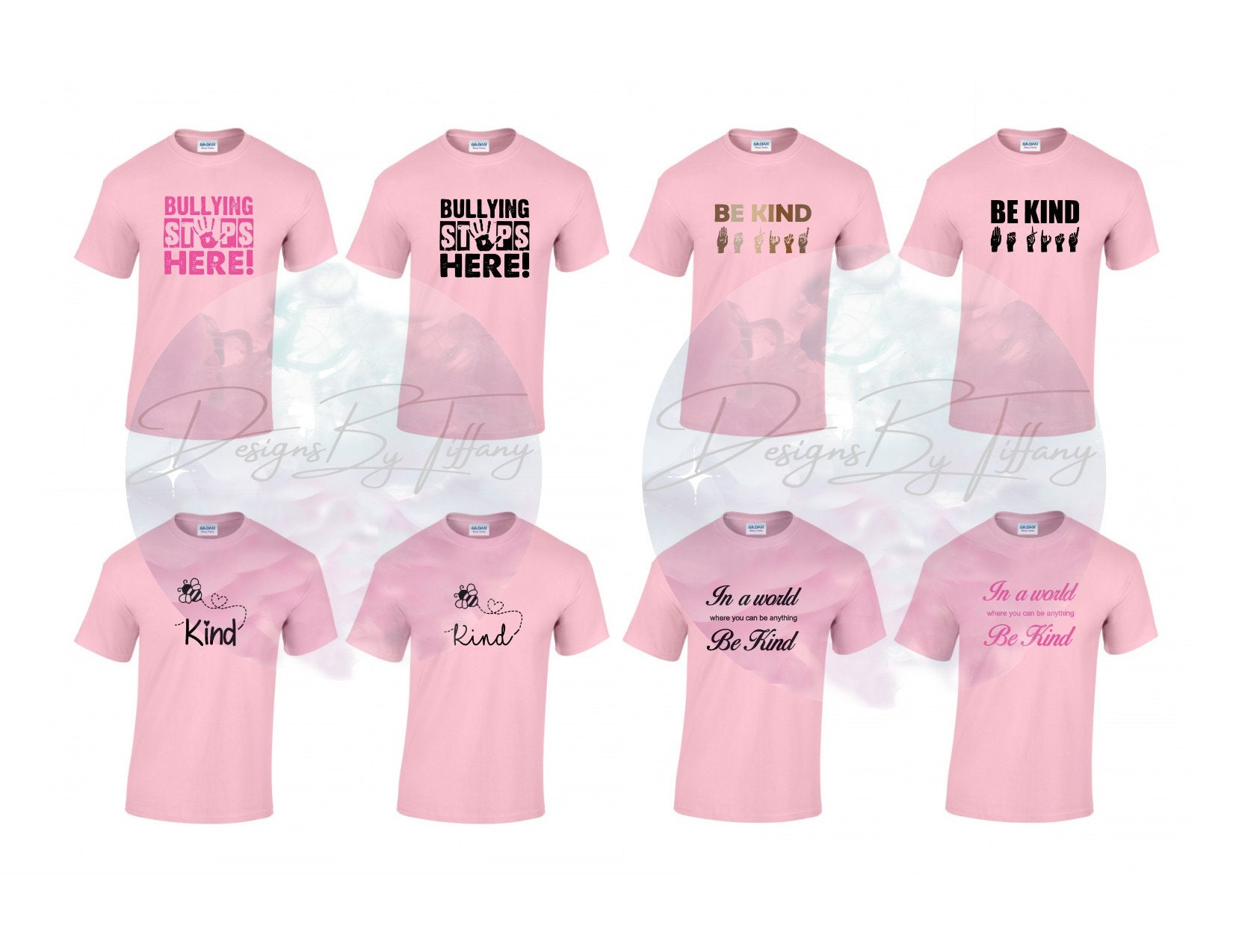 6 Pink Shirt Day SVG PNG JPEG Anti Bullying Be Kind Bully Digital ...