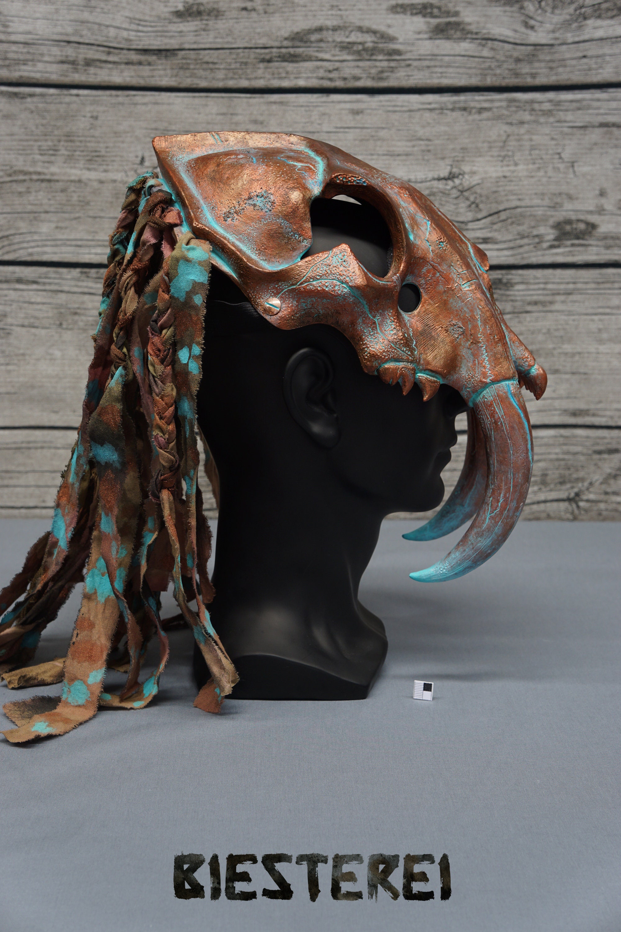 Saber-toothed Skull Mask Copper-colored With Patina - Etsy