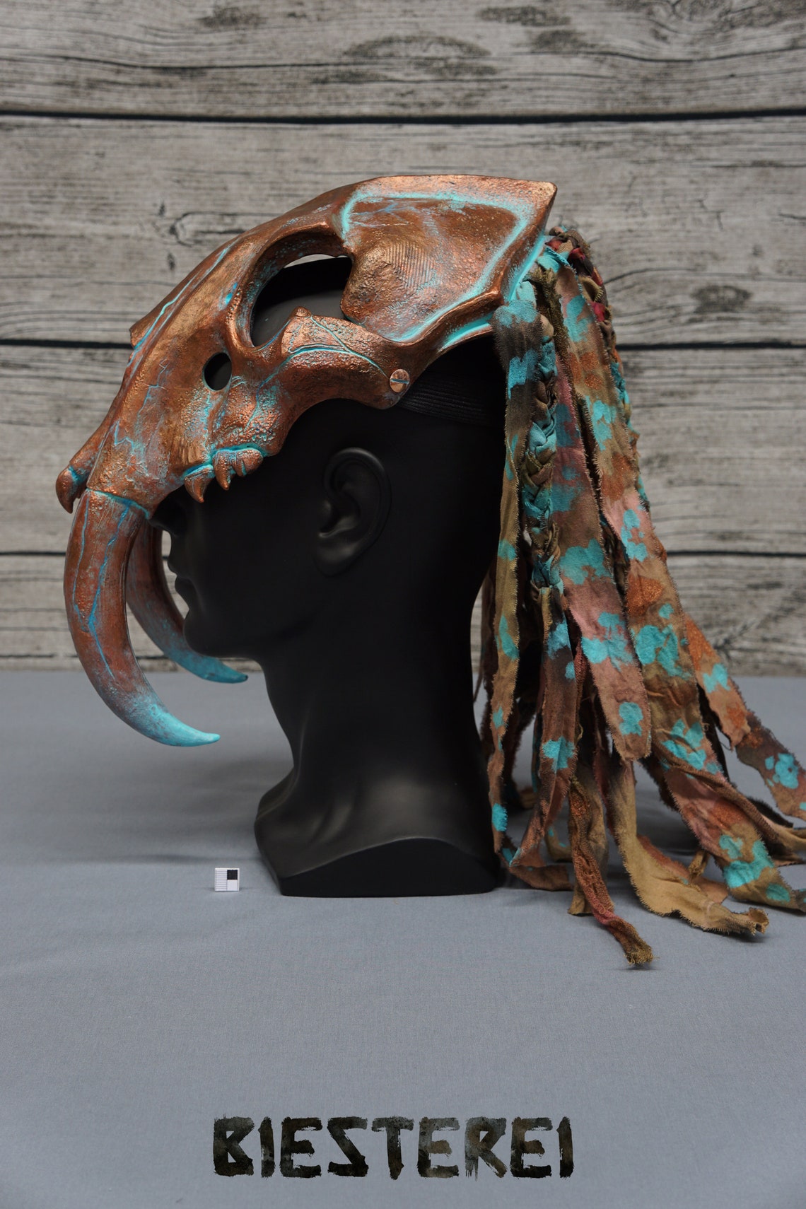 Saber-toothed Skull Mask Copper-colored With Patina - Etsy