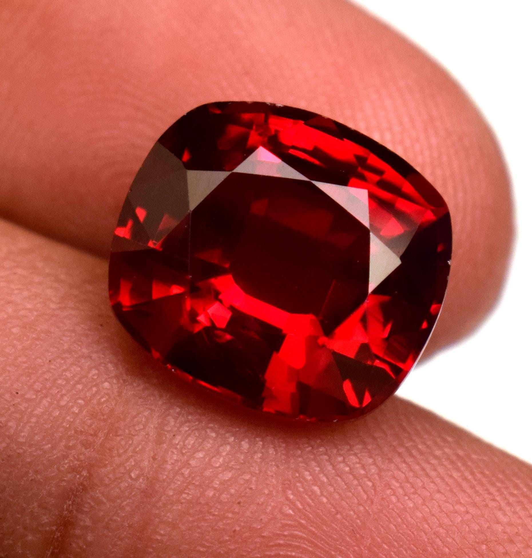 Natural Garnet 8.78 Ct Certified Cushion Cut Loose Gemstone - Etsy