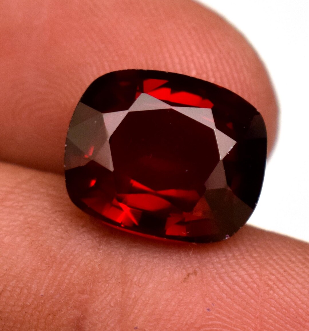 Natural Garnet 6.95 Ct Certified Cushion Cut Loose Gemstone - Etsy