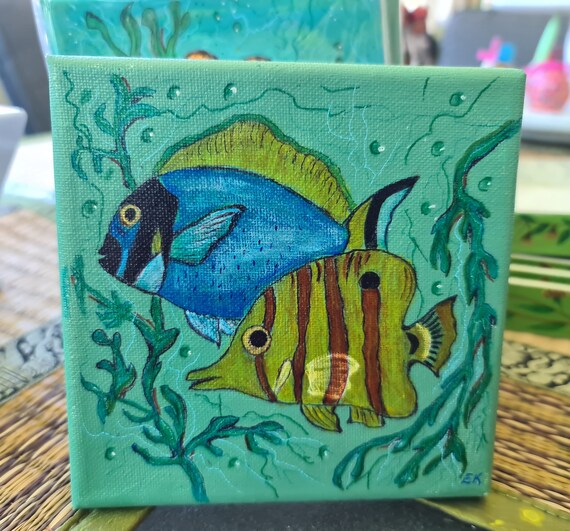 Tropical Fish Paintings on Canvas | Etsy