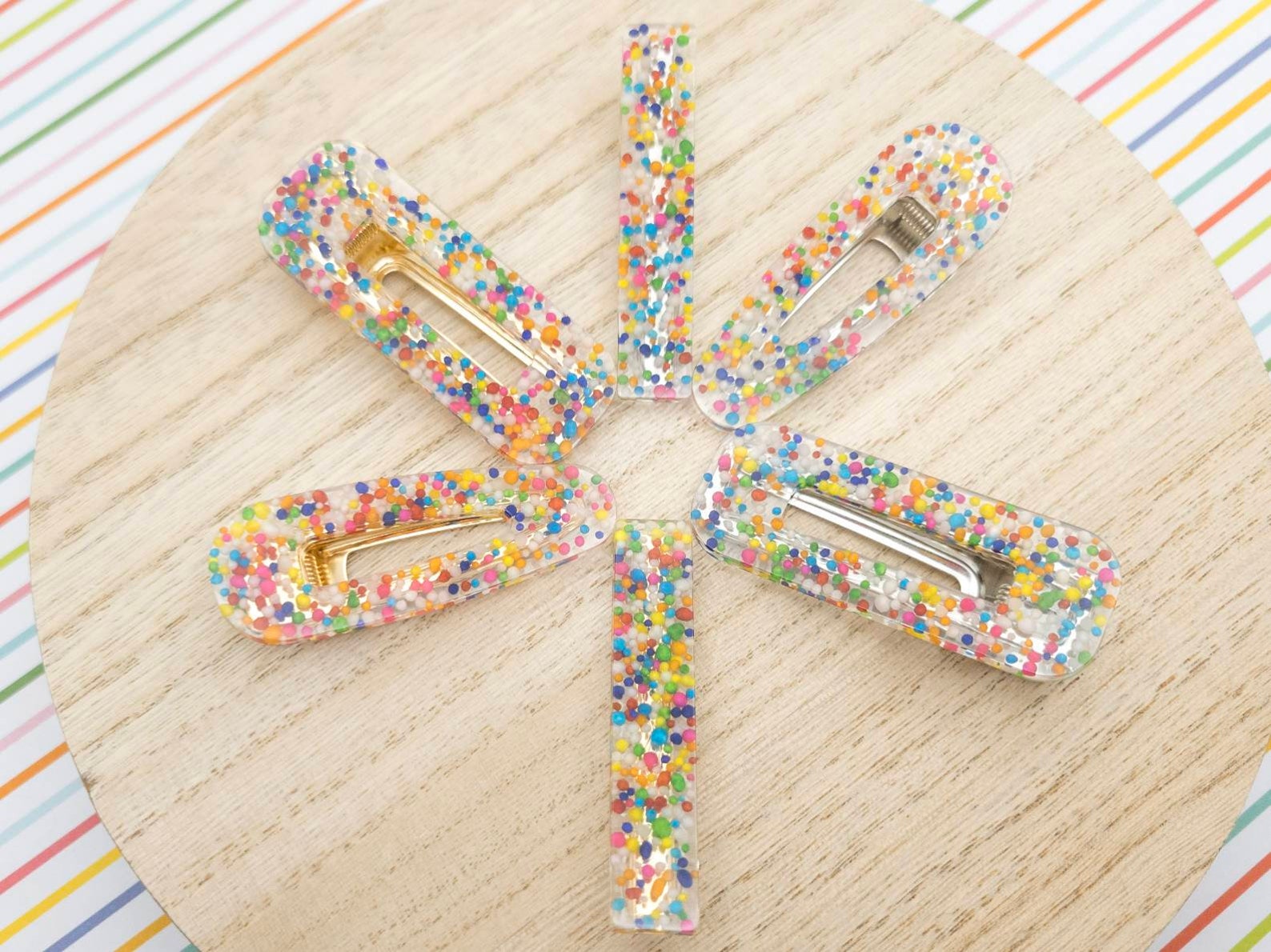 Rainbow Barrette Sprinkle Jewelry Accessory Rainbow Hair - Etsy