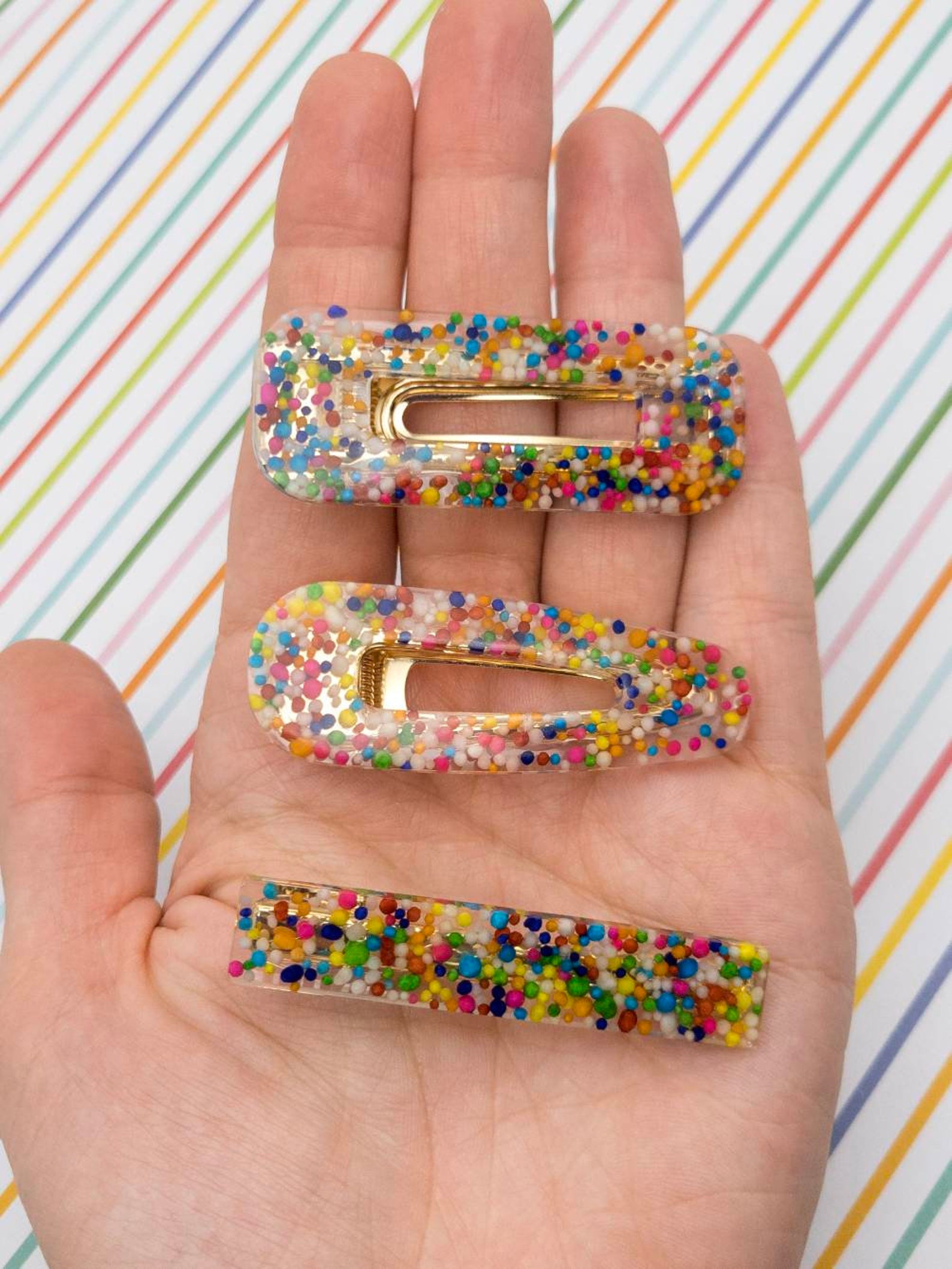 Rainbow Barrette Sprinkle Jewelry Accessory Rainbow Hair - Etsy