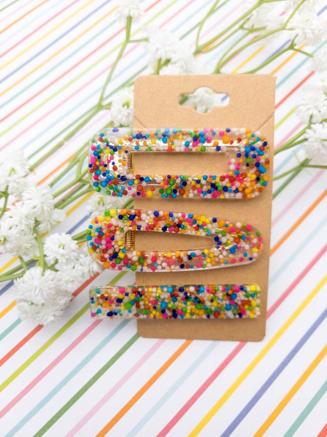 Rainbow Barrette Sprinkle Jewelry Accessory Rainbow Hair - Etsy