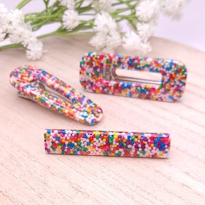 Rainbow Barrette, Sprinkle Jewelry Accessory, Rainbow Hair Clip, Hair ...