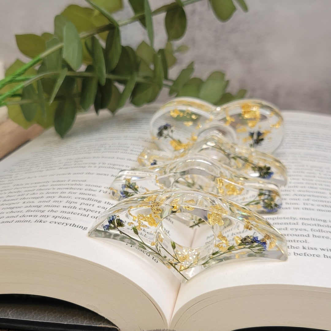 Floral Book Page Holder, Flower Thumb Page Holder, Resin Page Spreader ...