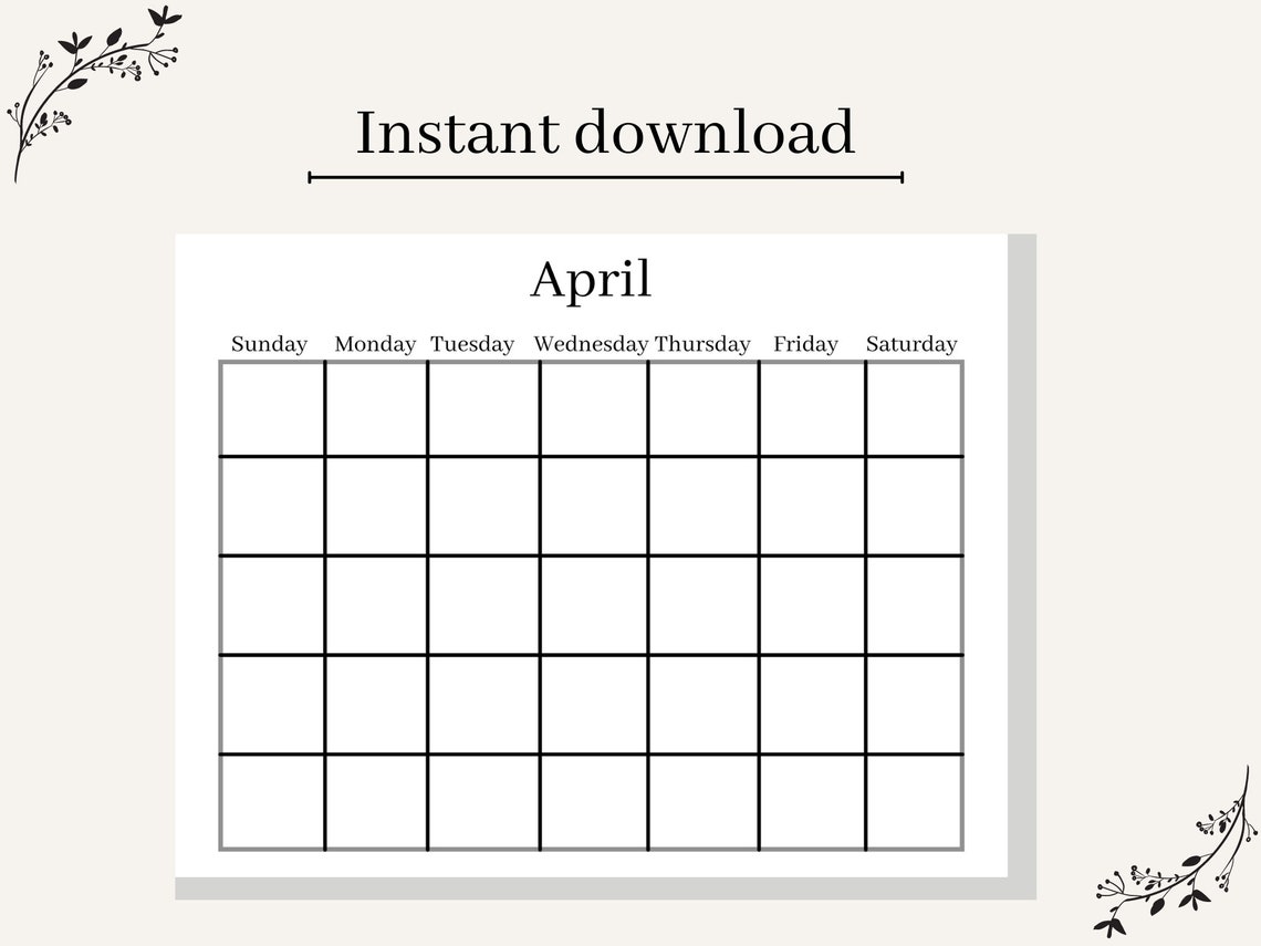 Minimalist Monthly Calendar - Etsy