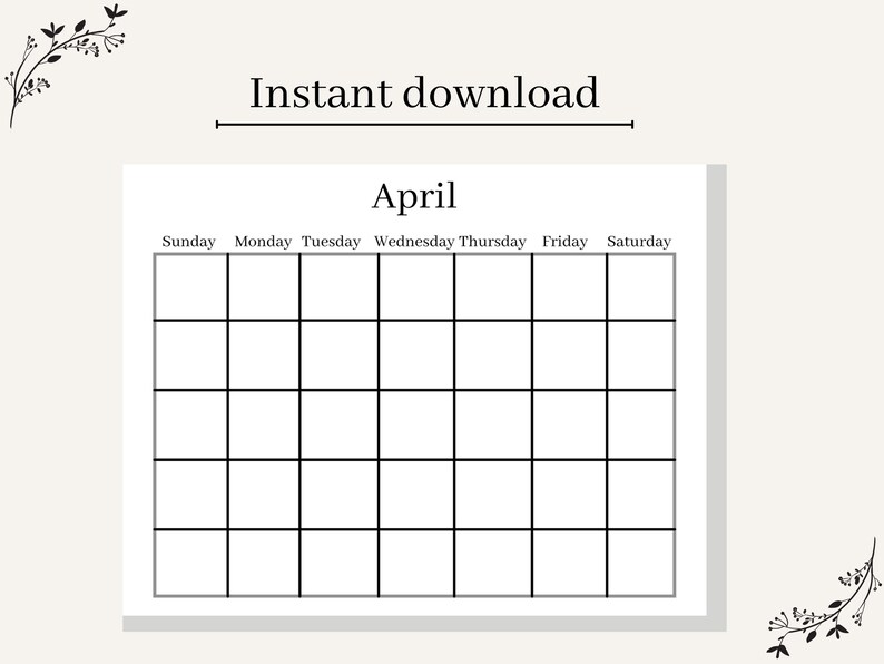 Minimalist Monthly Calendar - Etsy