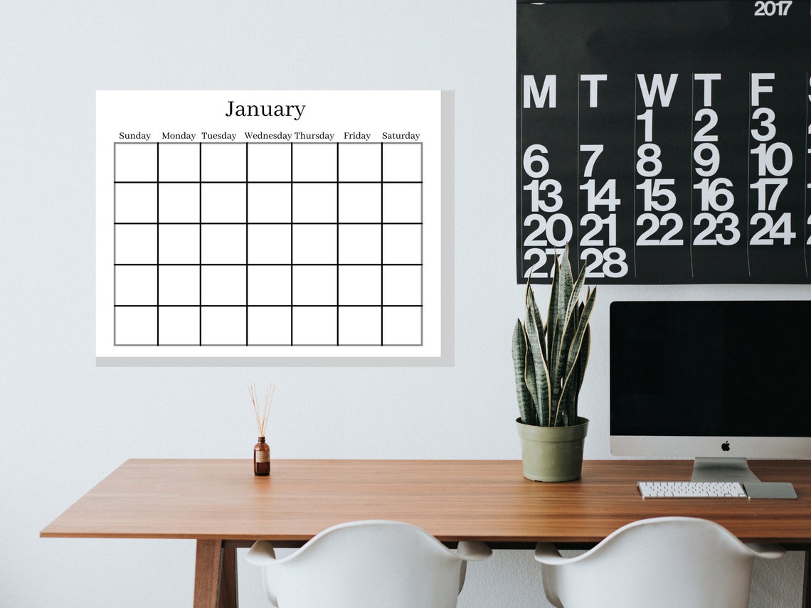 Minimalist Monthly Calendar - Etsy