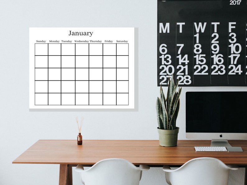 Minimalist Monthly Calendar - Etsy