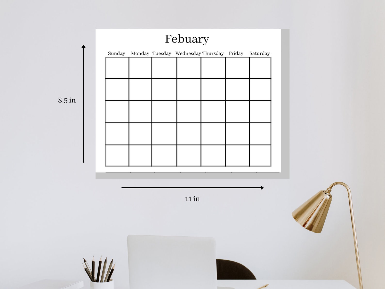 Minimalist Monthly Calendar - Etsy